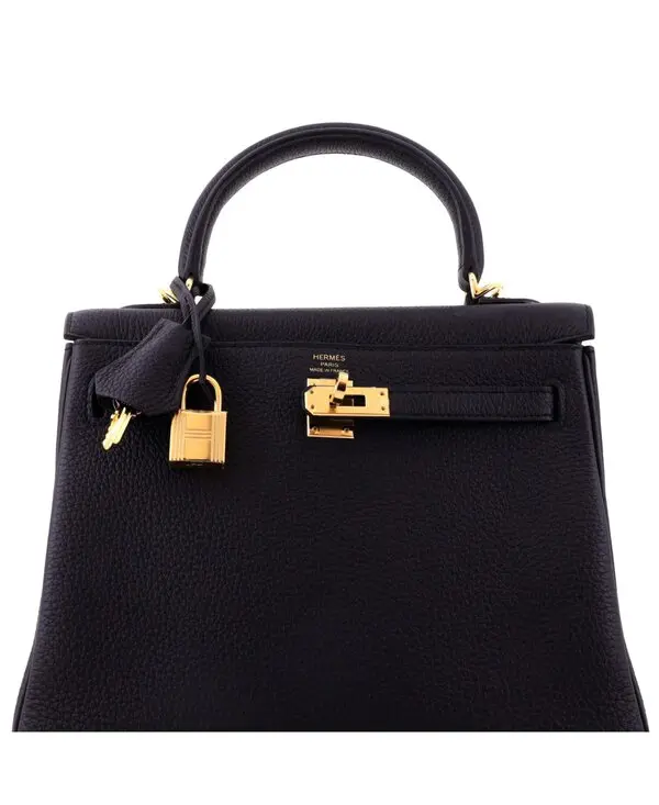 Hermès Kelly 25 Togo Leather Gold Tone Shoulder Bag