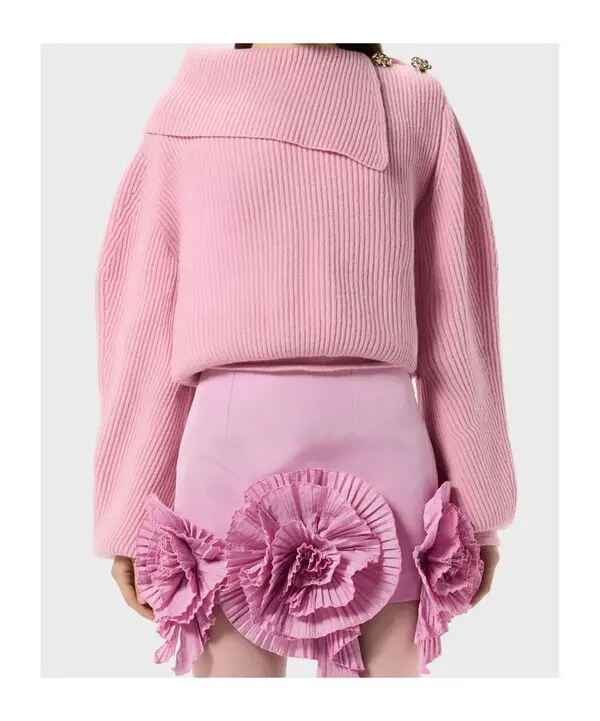 Blumarine Wool Jumper With Sailor Collar And Buttons