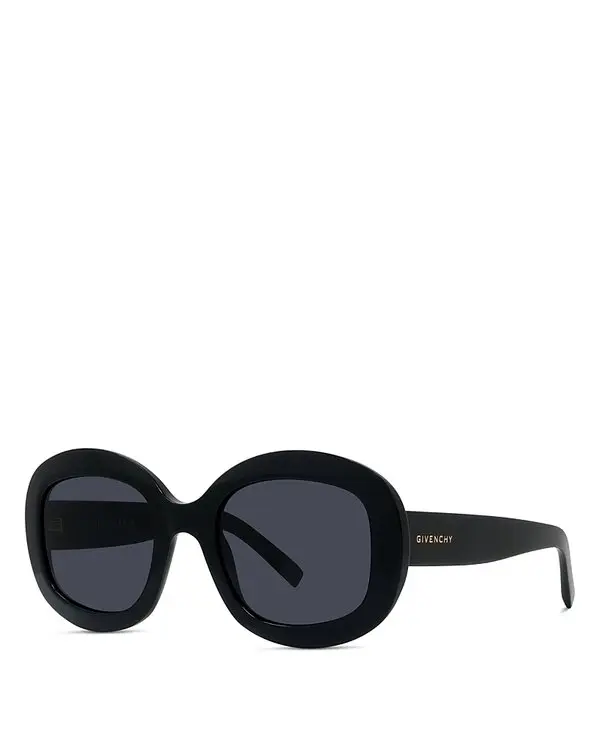 Givenchy Geometric Sunglasses, 52mm - Shiny Black/smoke