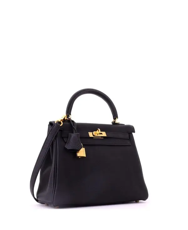 Hermès Kelly 25 Togo Leather Gold Tone Hardware Handbag