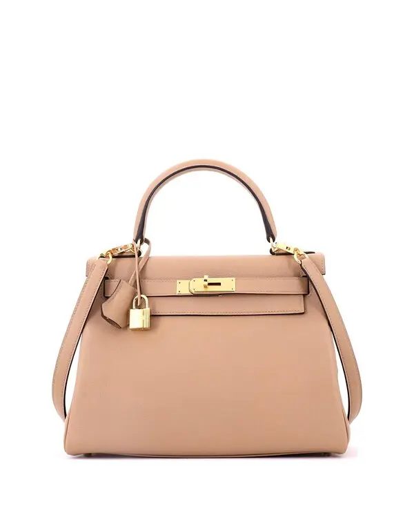 Hermès Kelly 28 Leather Satchel - Chai