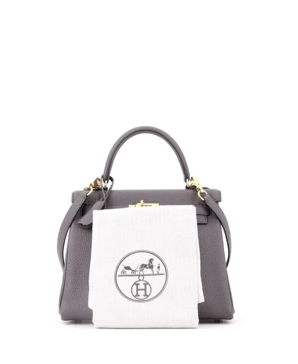 Hermès Kelly 25 Togo Leather Gold Tone Top Handle Bag