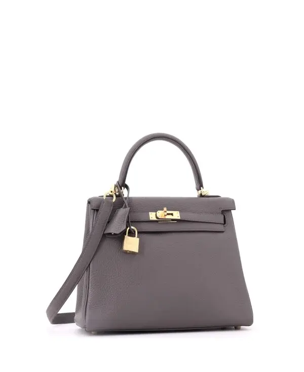 Hermès Kelly 25 Togo Leather Gold Tone Top Handle Bag