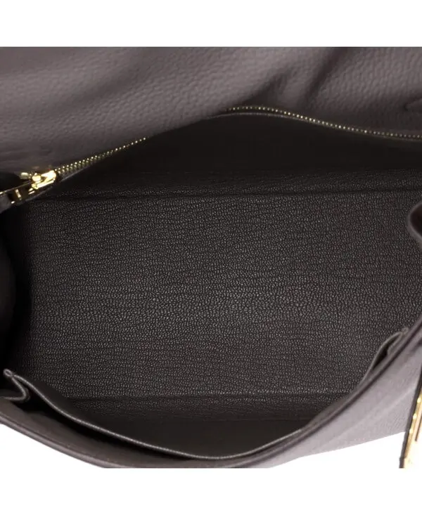 Hermès Kelly 25 Togo Leather Gold Tone Top Handle Bag