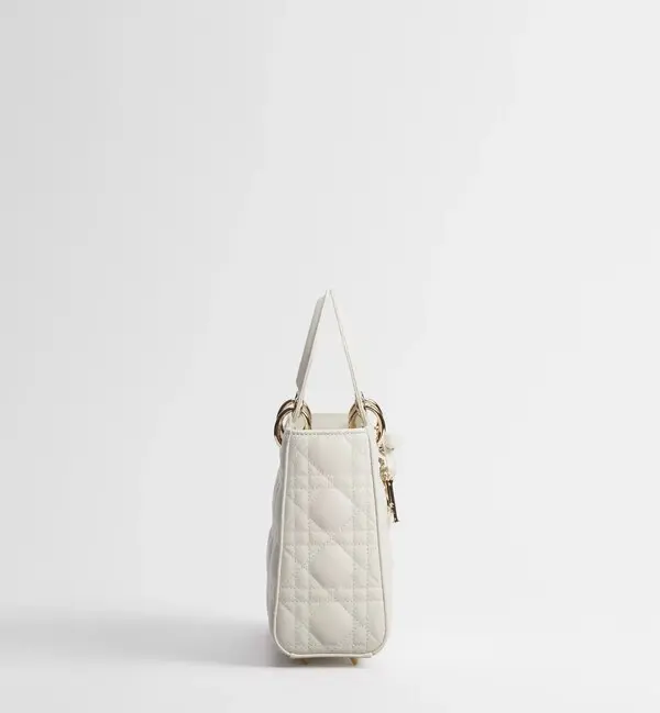 Dior Small Lady Bag With Strap - Latte