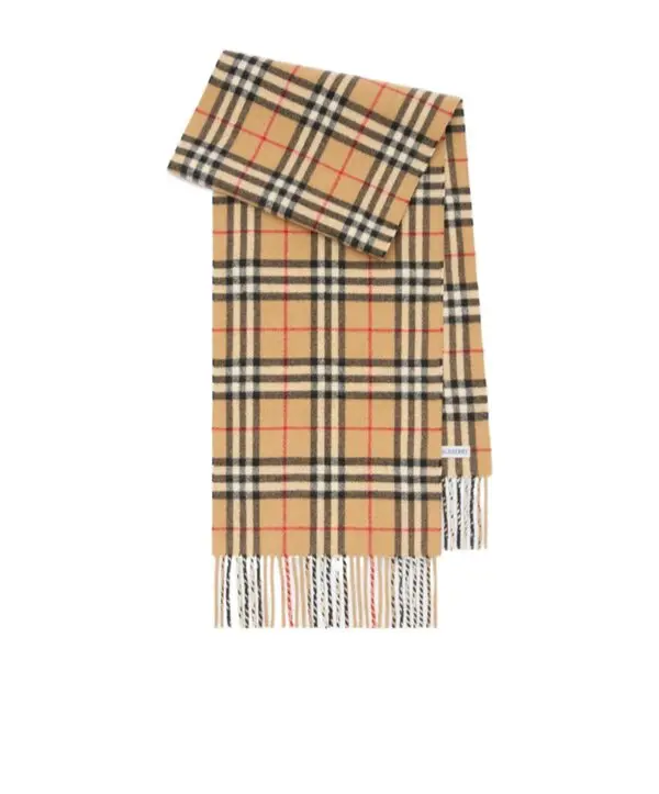 Burberry Sparkle Check Cashmere Scarf - Archives Beige