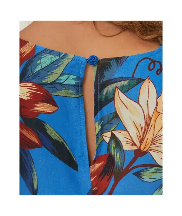 Farm Rio Floral-printed Wrapped Mini Dress