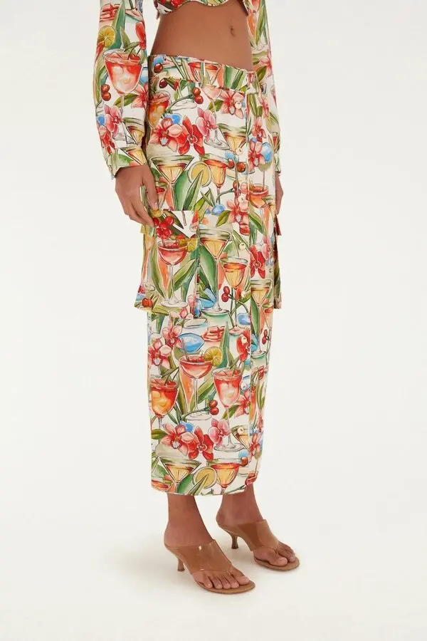 Farm Rio Tiered Floral Skirt