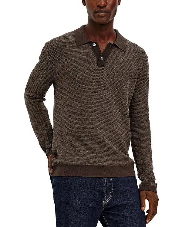 Rails Fulton Cotton Long Sleeve Sweater Polo - Cedar