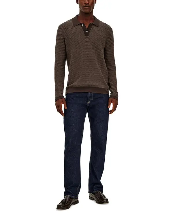 Rails Fulton Cotton Long Sleeve Sweater Polo - Cedar