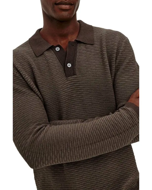 Rails Fulton Cotton Long Sleeve Sweater Polo - Cedar