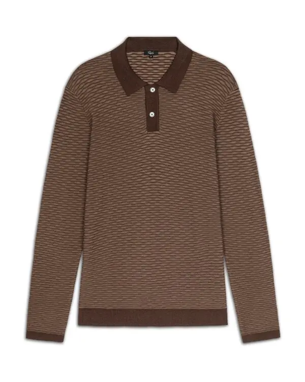 Rails Fulton Cotton Long Sleeve Sweater Polo - Cedar