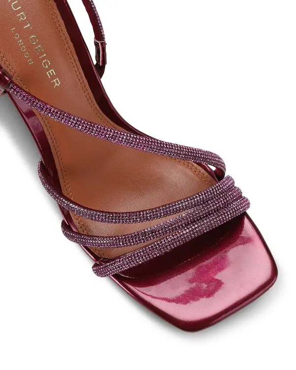 Kurt Geiger Annabel Embellished Suede Sandals - Open Pink