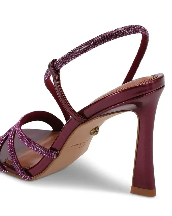 Kurt Geiger Annabel Embellished Suede Sandals - Open Pink