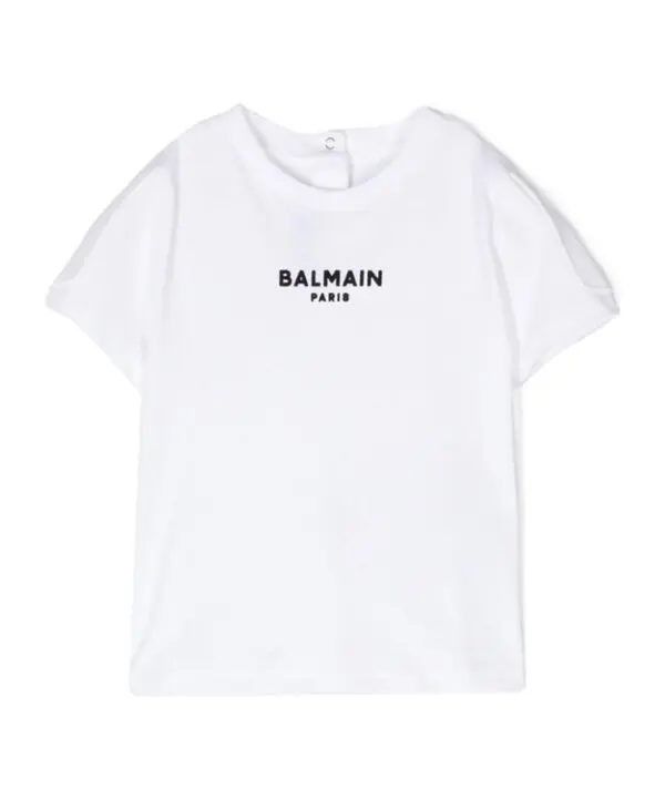 Balmain Flocked-logo Cotton T-shirt