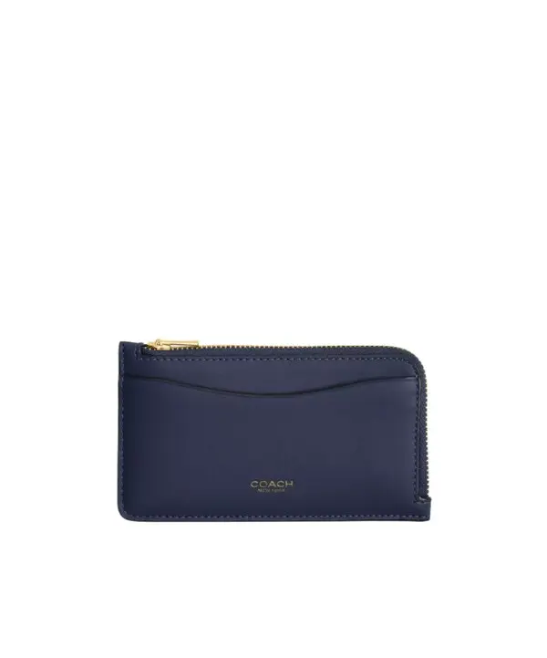 COACH New York Zip Card Case - Navy Blue