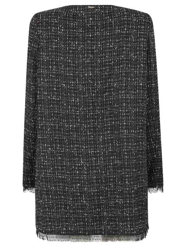 TWINSET Fringe Detailed Tweed Coat