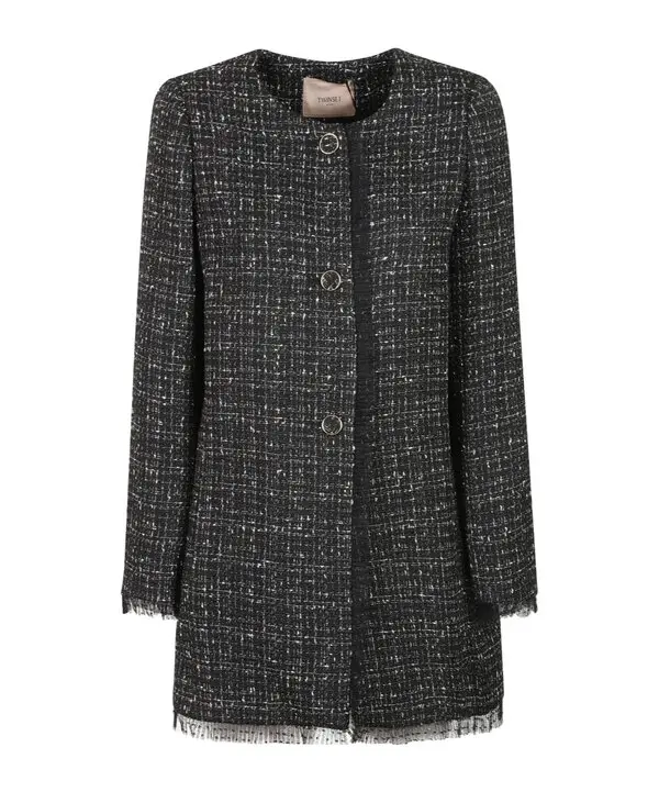 TWINSET Bouclé Crewneck Jacket