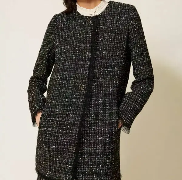 TWINSET Bouclé Crewneck Jacket