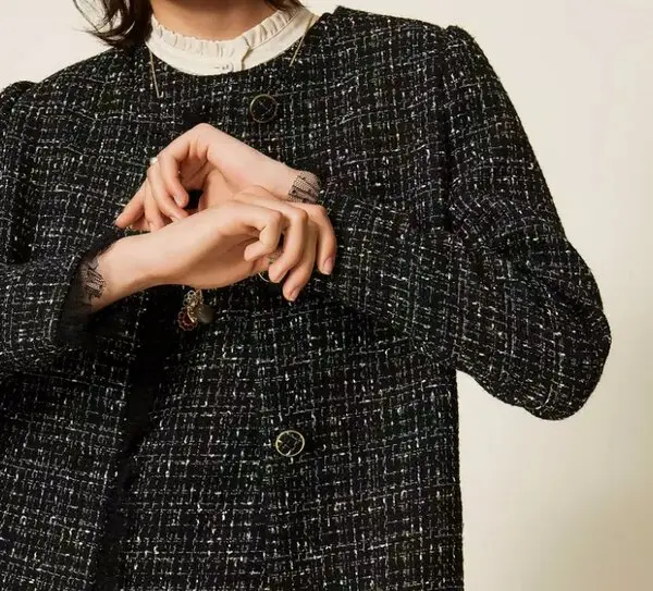 TWINSET Bouclé Crewneck Jacket