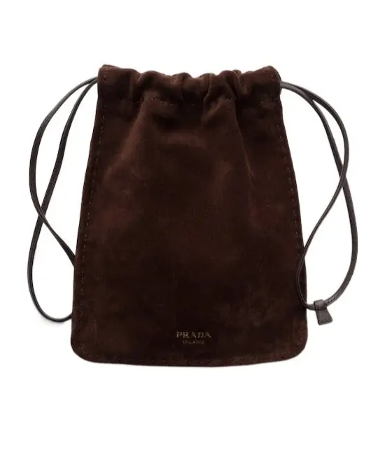 Prada Suede Smartphone Pouch - Dark Brown