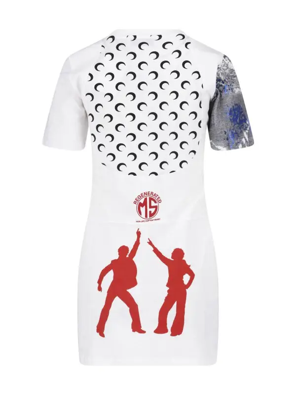 MARINE SERRE Graphicprint Tshirt Mini Dress