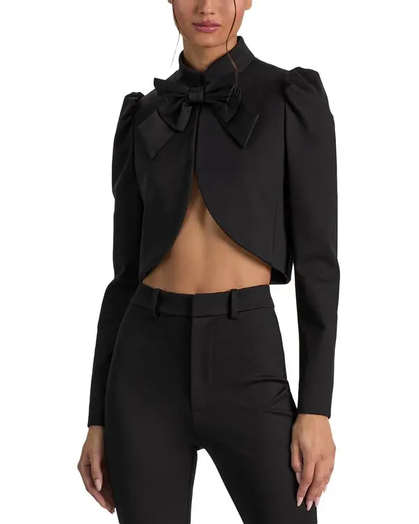 Alice + Olivia Ilaria Cropped Bow Jacket