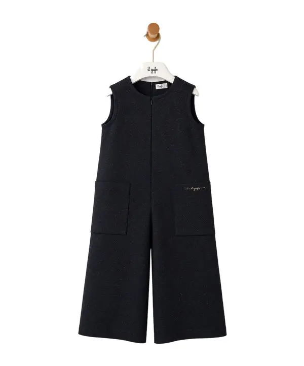 IL GUFO Glitter-effect Wide-leg Jumpsuit - Navy Blue