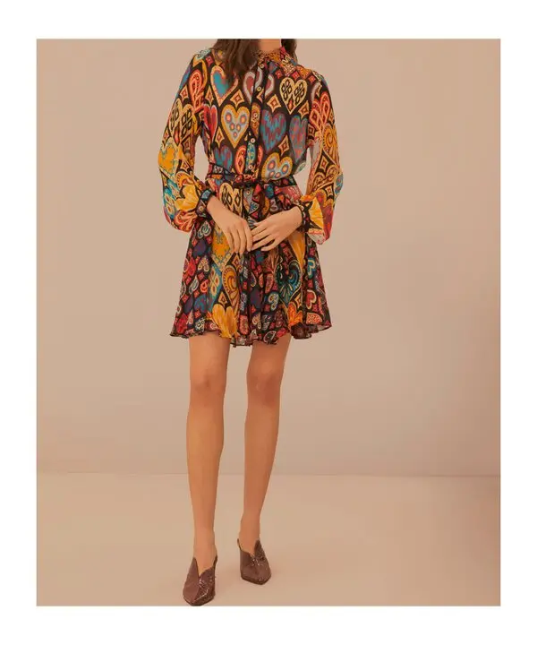 Farm Rio Belted Mini Dress