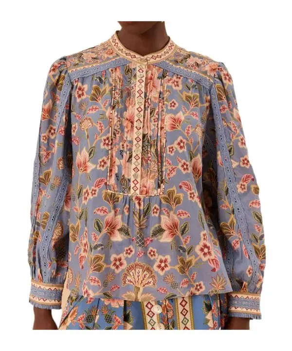 Farm Rio Superbloom Tapestry-print Blouse - Multicolor
