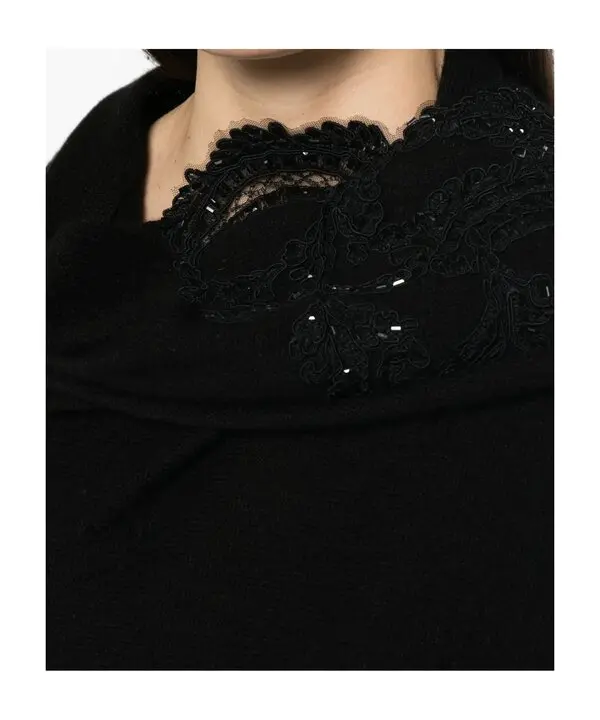 Ermanno Scervino Lace-embellished Draped Cardigan