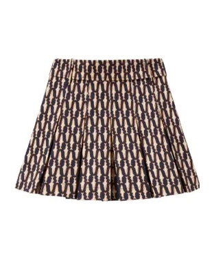 La DoubleJ Pleated Fish-print Skirt