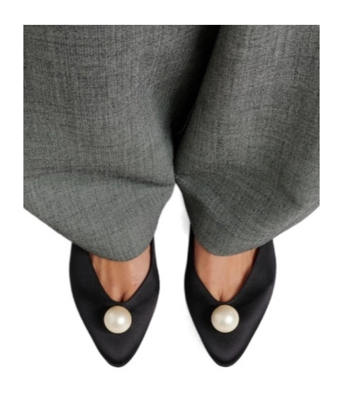 Magda Butrym Pearl-adorned Satin High Heels