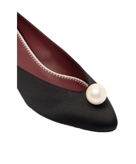 Magda Butrym Pearl-adorned Satin High Heels - No