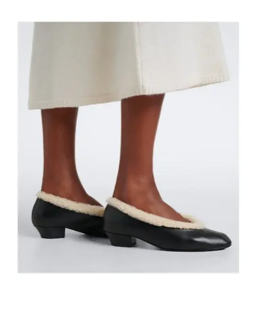 Magda Butrym Shearling-lined Leather Pumps