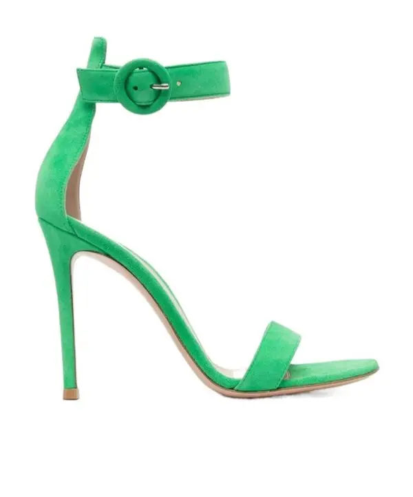 GIANVITO ROSSI Portofino 105mm Suede Sandals - Green