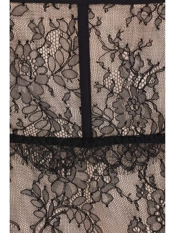 Alessandra Rich Halterneck Laced Dress