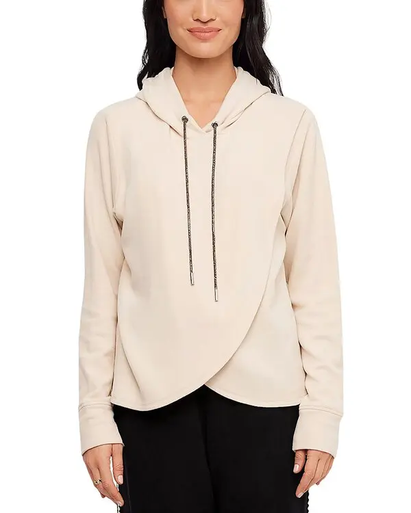 Karen Kane Rhinestone Drawstring Crossover Sweatshirt