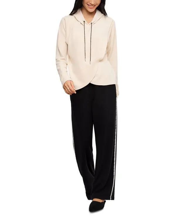 Karen Kane Rhinestone Drawstring Crossover Sweatshirt