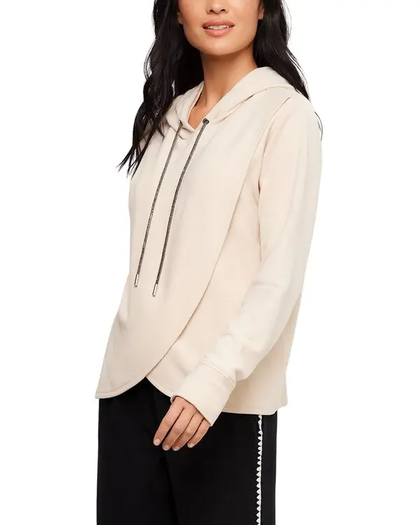 Karen Kane Rhinestone Drawstring Crossover Sweatshirt