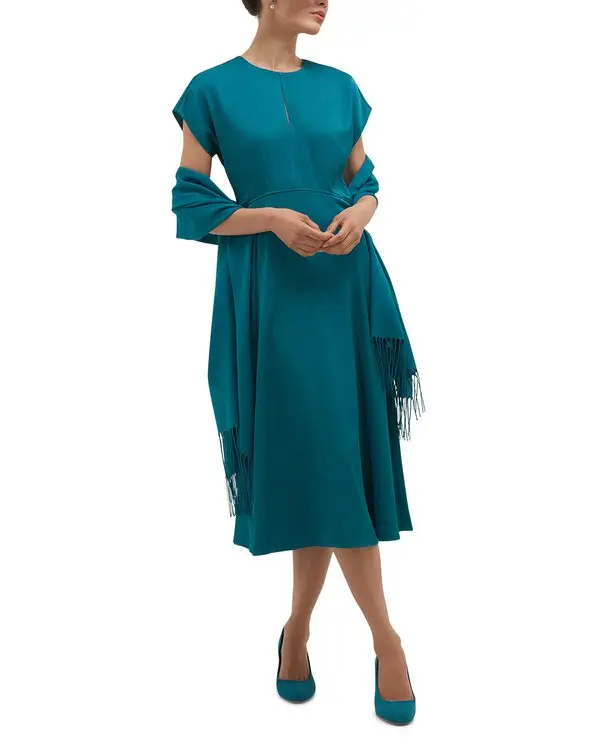 HOBBS LONDON Petites Adela Cap Sleeve Satin Dress