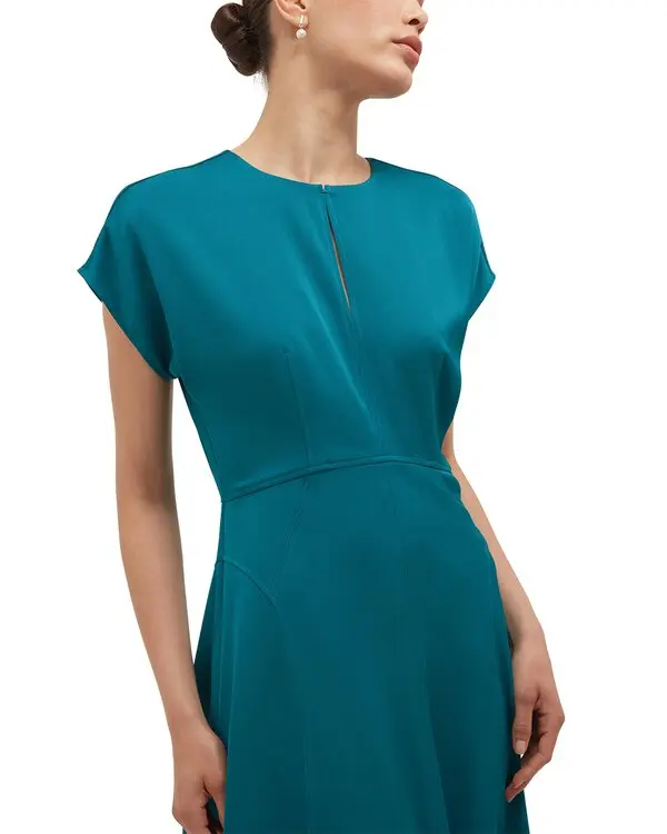 HOBBS LONDON Petites Adela Cap Sleeve Satin Dress