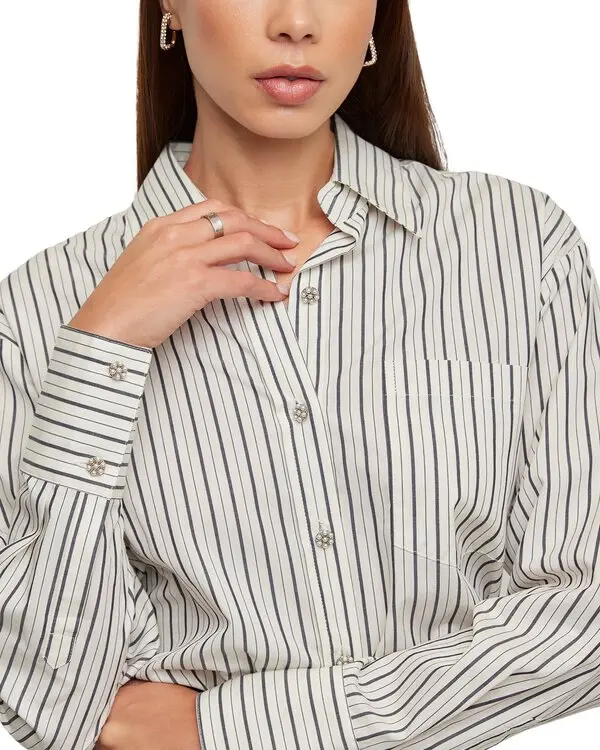 Fifteen Twenty Dianne Cotton Stripe Button-up Shirt