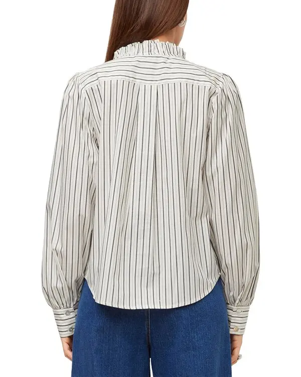 Fifteen Twenty Lizzy Cotton Stripe Ruffled Top