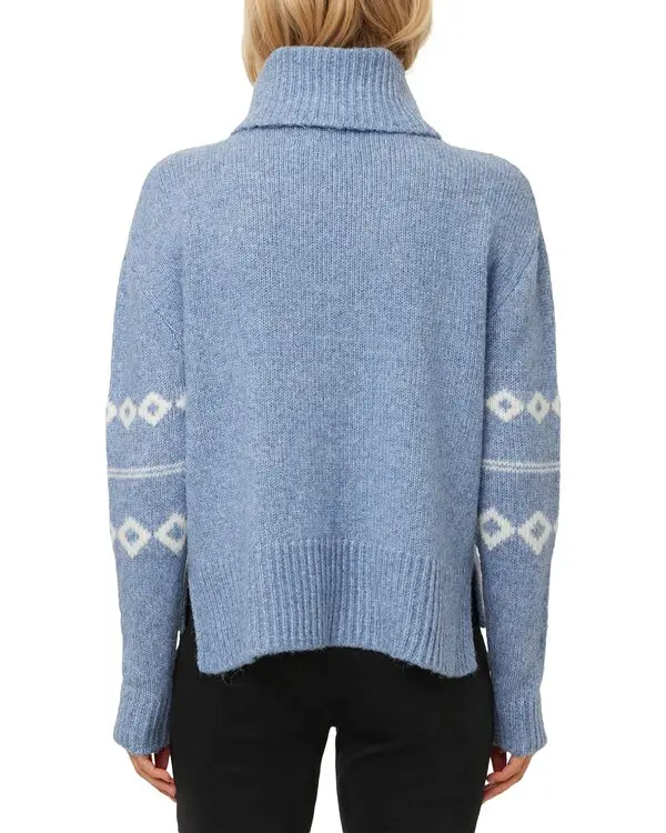 Fifteen Twenty Esther Jacquard Turtleneck Sweater - Chambray
