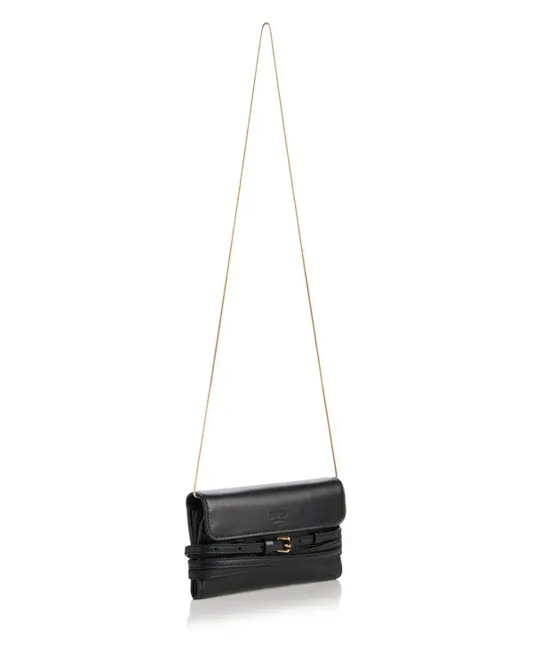 Moschino Tie Me Leather Wallet On Chain