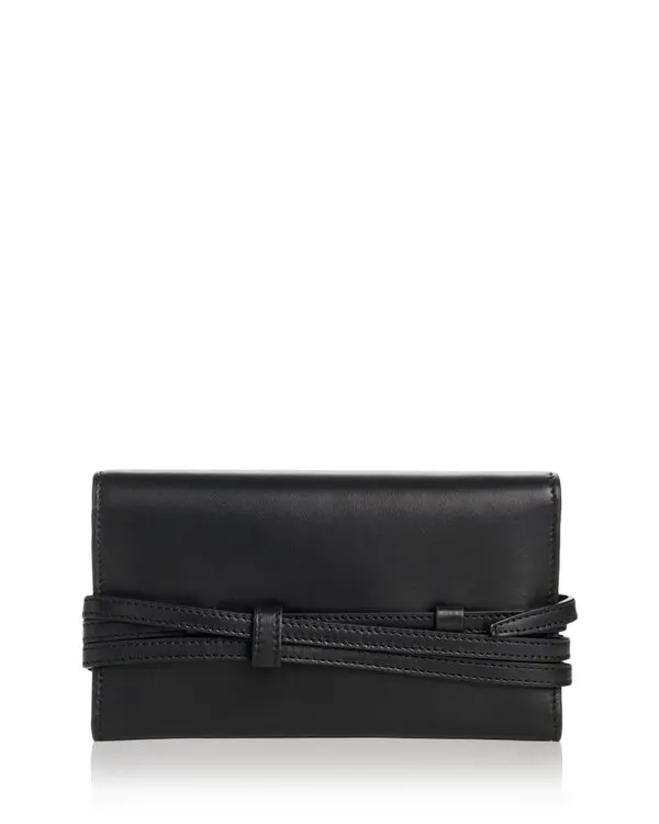 Moschino Tie Me Leather Wallet On Chain