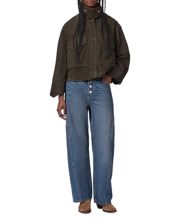 ALLSAINTS Carter Button Fly Mid Rise Barrel Jeans