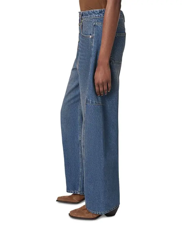 ALLSAINTS Carter Button Fly Mid Rise Barrel Jeans