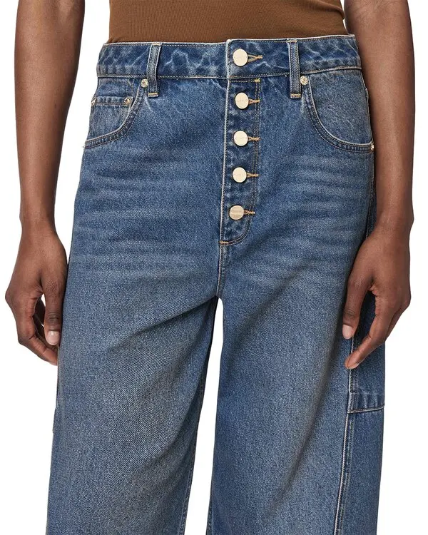 ALLSAINTS Carter Button Fly Mid Rise Barrel Jeans